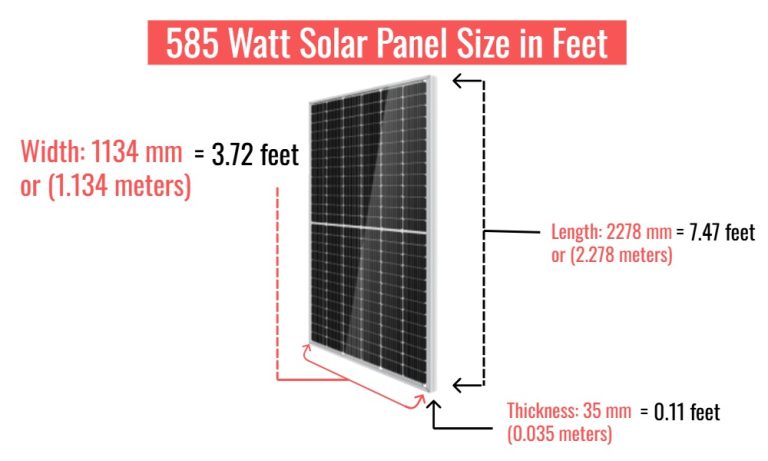 585 Watt Solar Panel Size in Feet: Best to Install Solar Panel - Solar ...